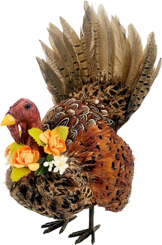 Nature Vibe 12.4 Inches Standing Turkey Decor,Simulation Farm Animal ...