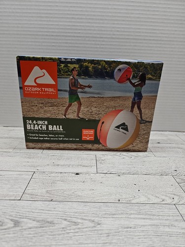 Ozark Trail Inflatable 24.4" Beach Ball w/ Tether Rope, Multicolor ...