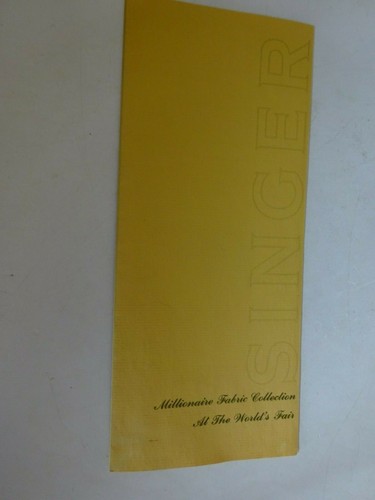 1965 Singer Sewing Machine Sales Brochure NY Worlds Fair Millionaire ...