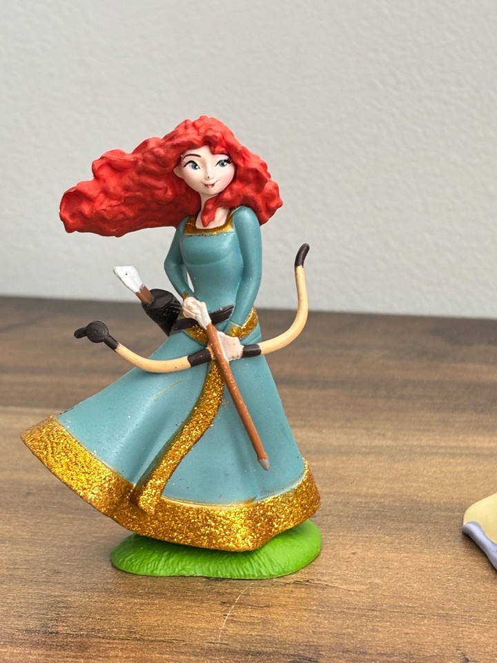 Disney Store Princess Deluxe Figures Glitter Dress Toy Set 10 Cake ...