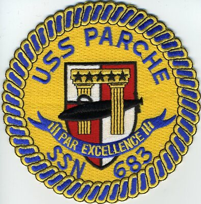 USS Parche SSN 683 - Submarine Crest - 5 inch FE - BC Patch Cat no ...