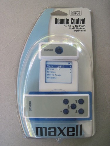 Maxell Remote Control & Receiver for 3G or 4G iPod, iPod photo or iPod ...