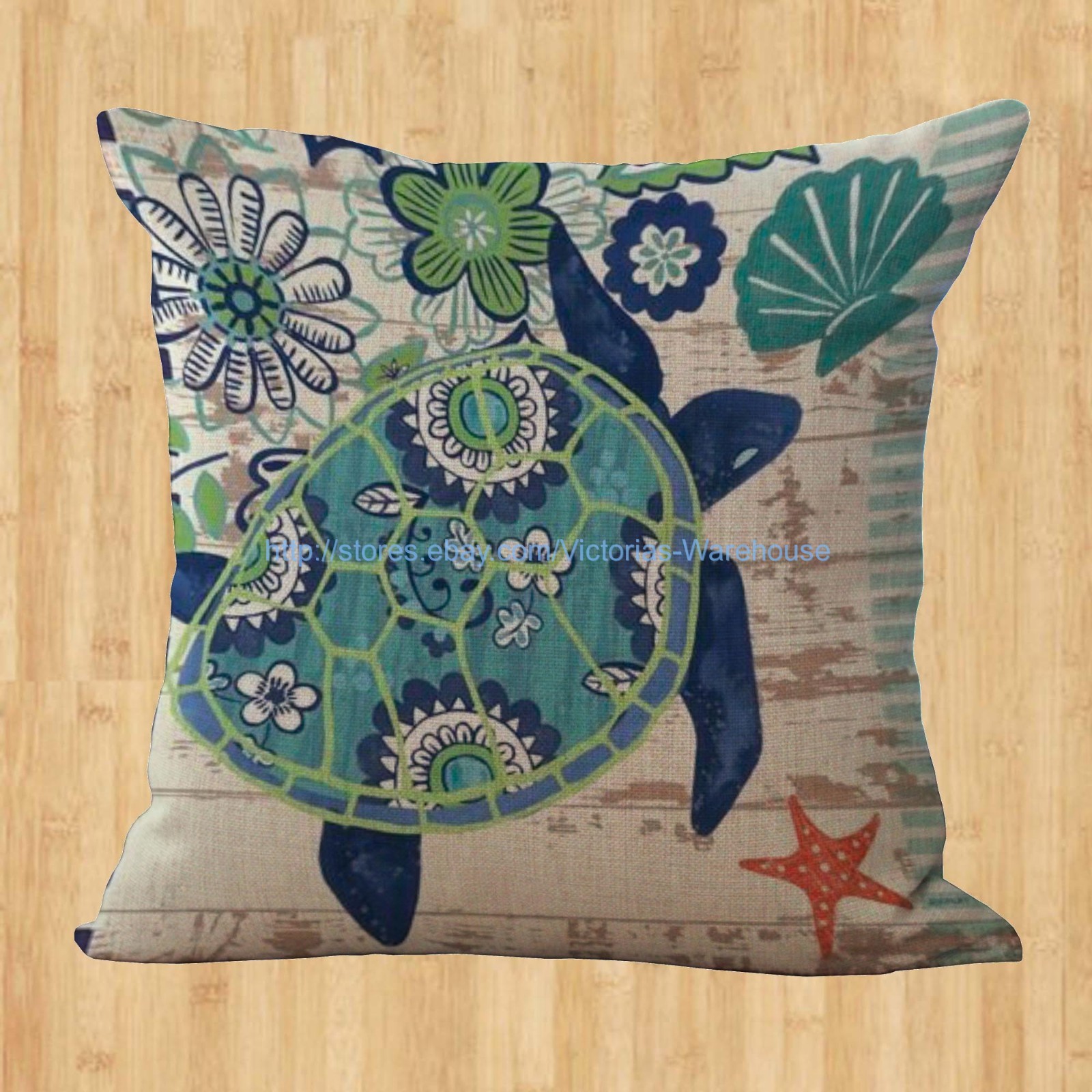 wholesale 4pcs sea life turtle cushion cover replacement outdoor ...