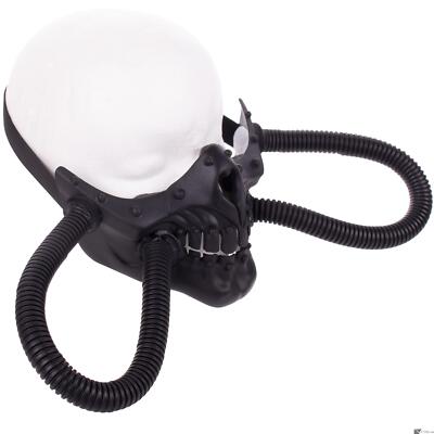 Steampunk Skull Mouth Face w Long Tubes Costume Half Mask, Black, One ...
