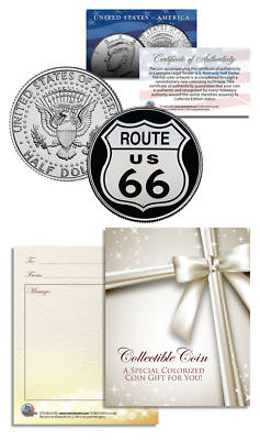 ROUTE 66 * Legendary Highway* JFK Kennedy Half Dollar U.S. Colorized ...