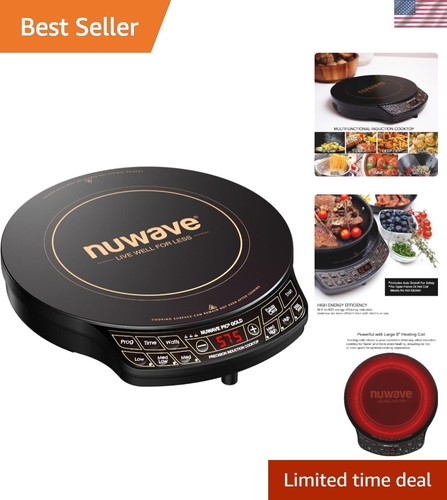 Premium 12" Gold Induction Cooktop with Safe Shatter-Proof Glass & Auto ...