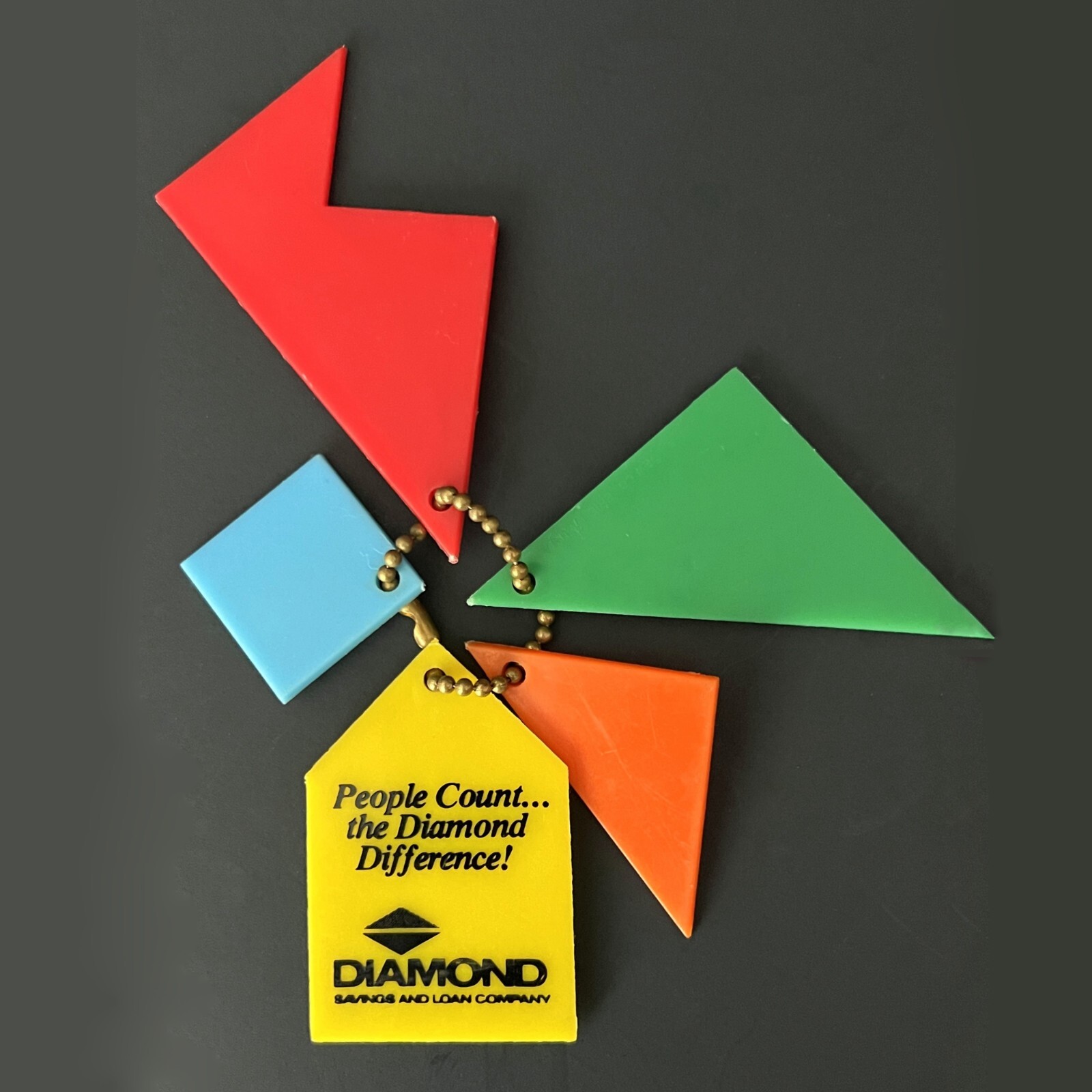 Vtg Square Me Puzzle Advertising Keychain Diamond Savings Loan ...