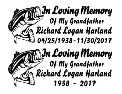 In Loving Memory - Fisherman Bass Sticker Decal Fishing Memorial ...