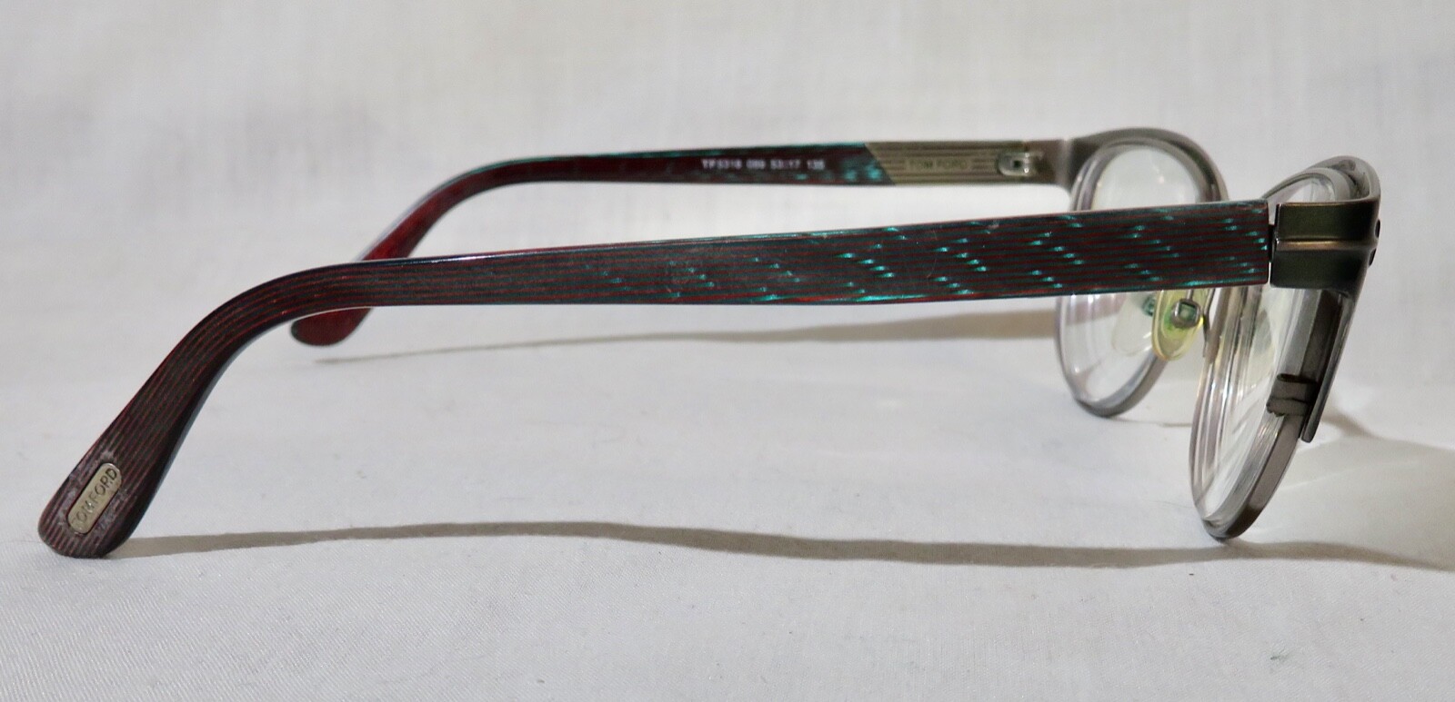 TOM FORD, Italy TF 5318 Eyeglasses 53-17-135, Green metal and ...