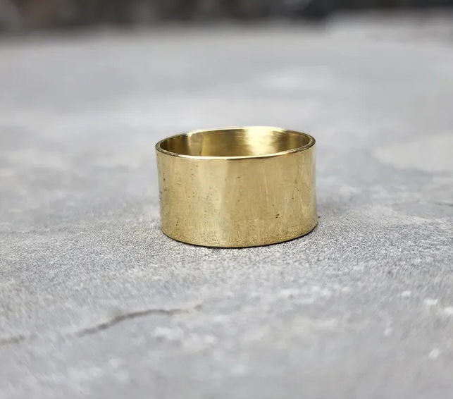 Handmade Solid Brass Ring Bohemian Brass Wide Band Ring Thumb Ring All ...