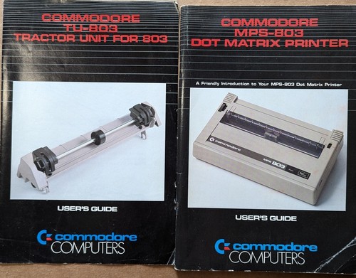 Commodore Computer MPS 803 Dot Matrix Printer and Tractor Unit 803 ...