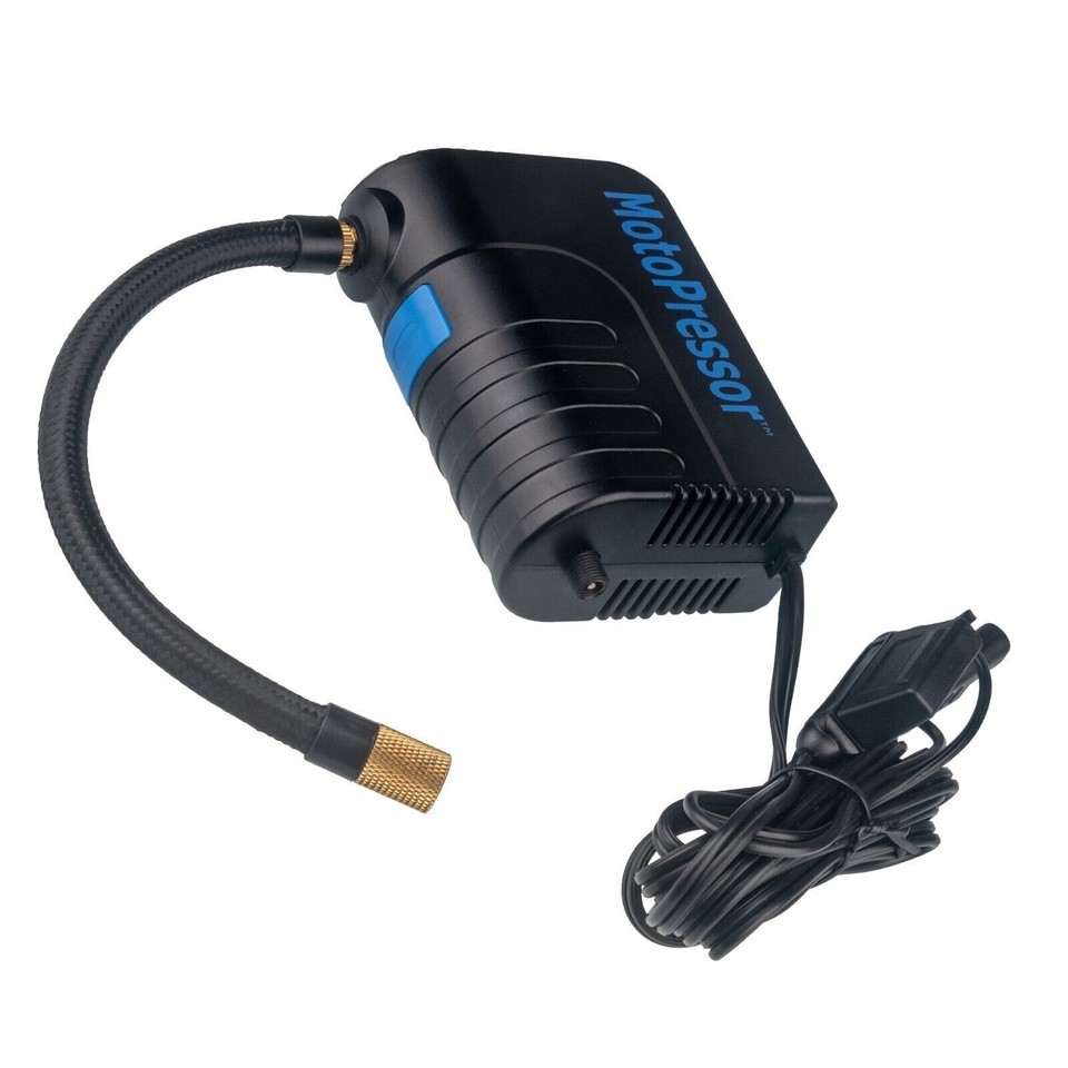 MotoPressor *KIT* Pocket Air Compressor Pump + Inline Tyre Gauge HL4851 ...