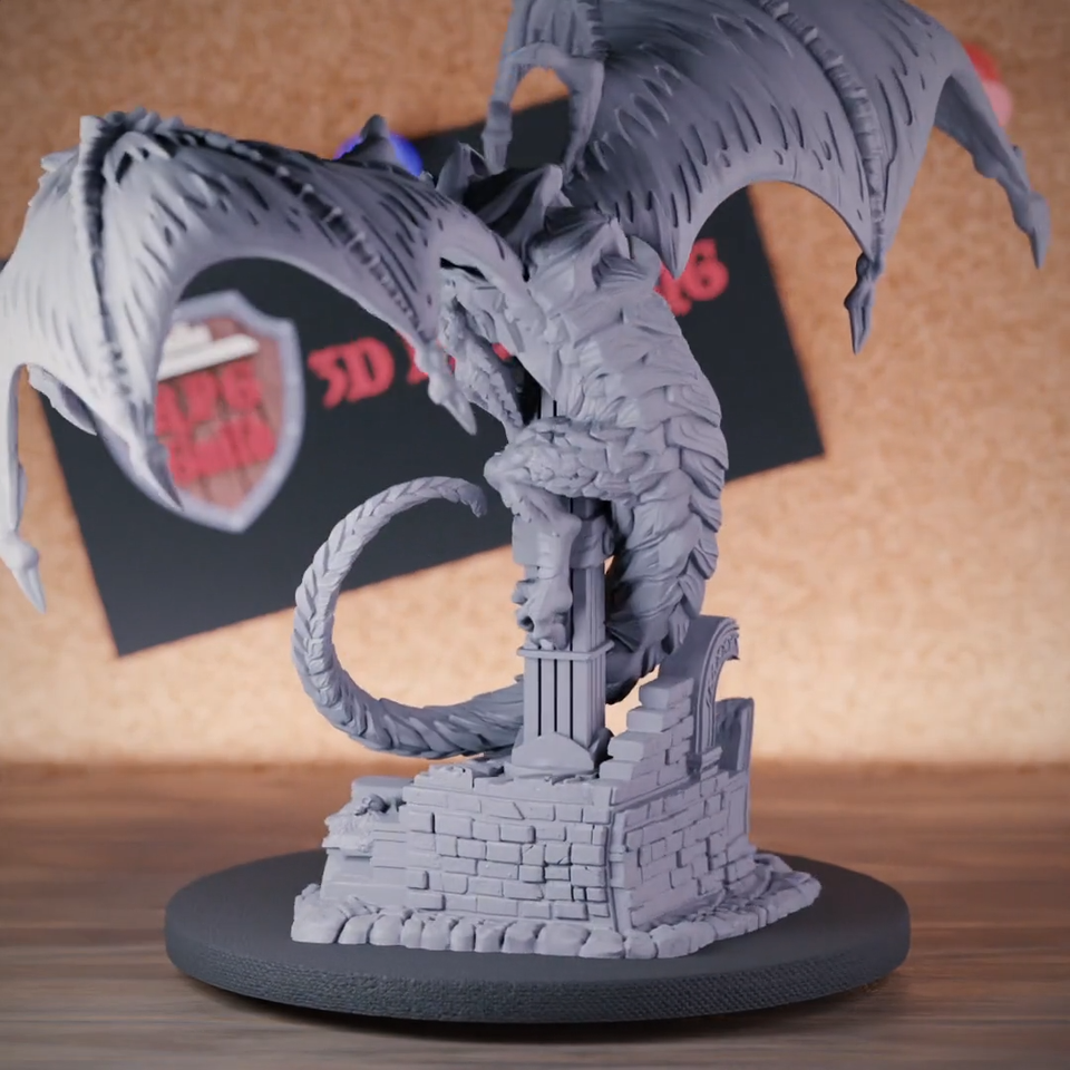 White Frost Dragon Miniature Monster Boss Dungeons and Dragons Mini DnD ...
