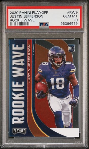 2020 Panini Playoff #RW9 Justin Jefferson Rookie Wave - PSA 10 | eBay
