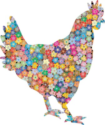 sticker decal animal peace and love flower car silhouette cockerel bird ...