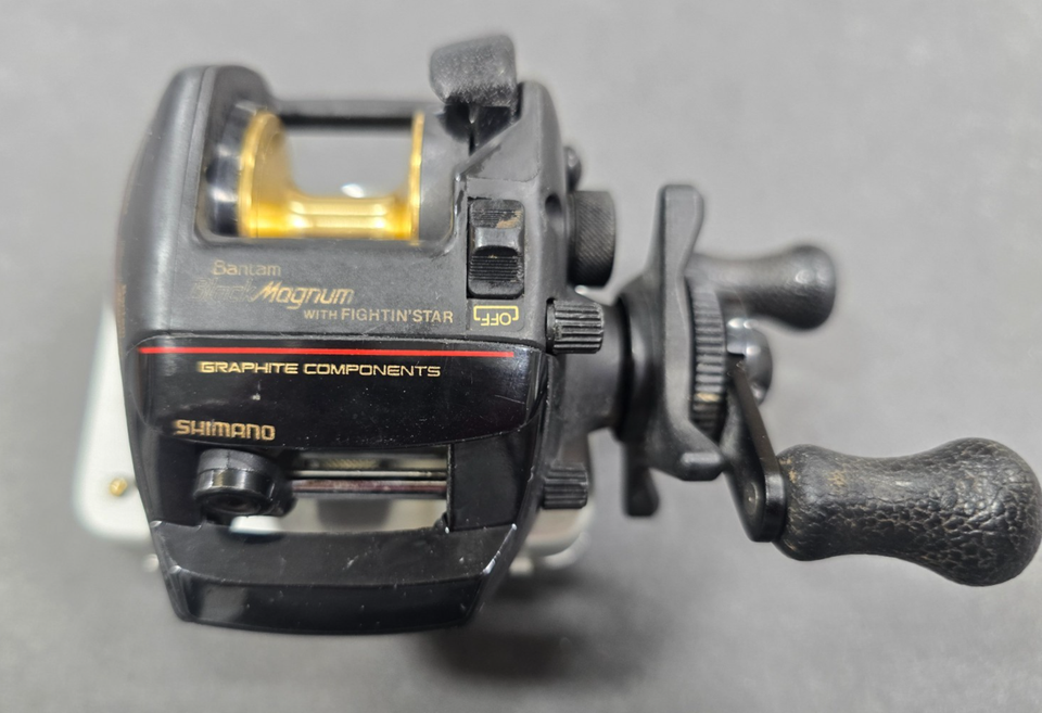 Shimano Black Bantam Magnum Fightin-Star Baitcasting Reel-Left Handed ...