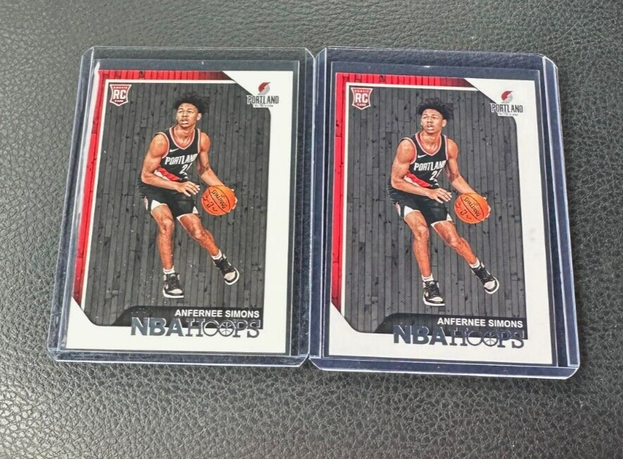 2018-19 Panini NBA Hoops Anfernee Simons Rookie 2 Card Lot | eBay