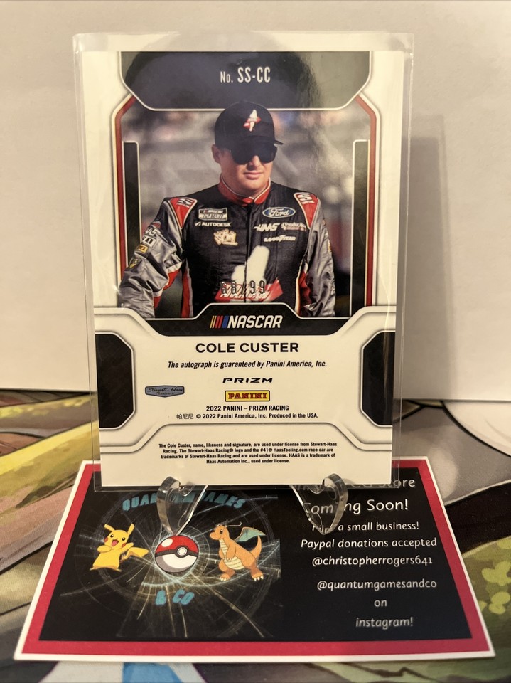 2022 Panini Prizm Racing Spotlight Cole Custer SS-CC Autograph Auto /99 ...