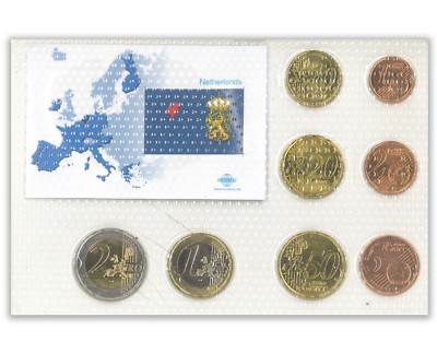 NETHERLANDS EURO COIN SET 1999/2000 - 8 COINS MINT UNCIRCULATED ...