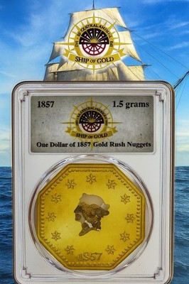 1857 SS Central America Ship of Gold $1 Coin – 1.5g Gold Rush Nugget ...