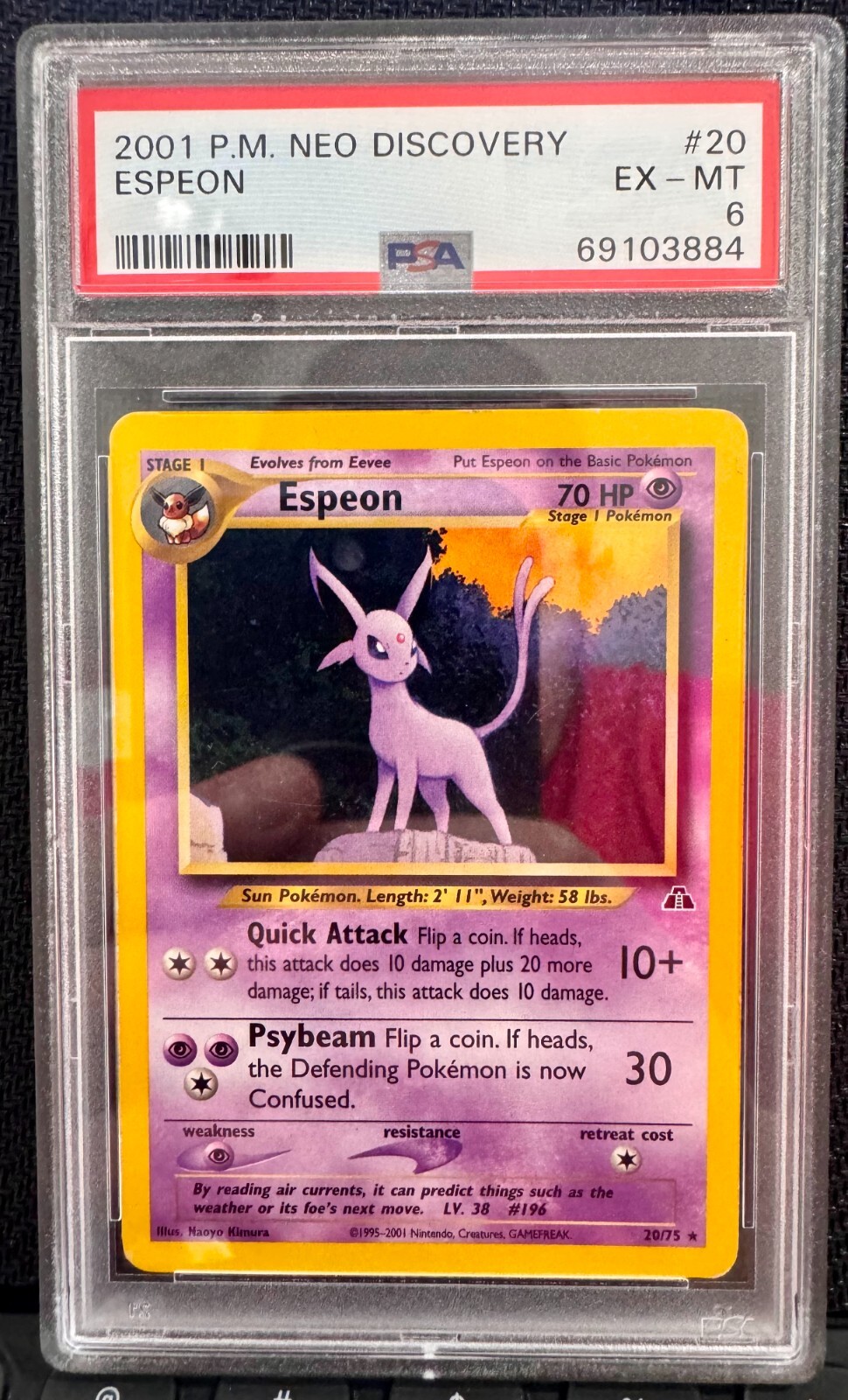 2001 POKEMON NEO DISCOVERY ESPEON NON-HOLO 20/75 PSA GRADE 6 | eBay