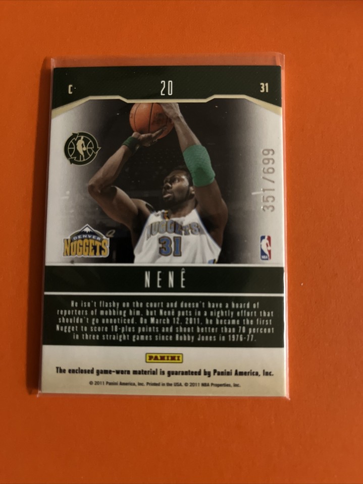 2010-11 Panini Season Update Green Week Jerseys /699 Nene Nenê #20 | eBay