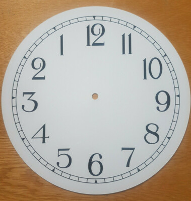 NEW - 12 Inch Reverse Clock Dial Face - White - 305mm Arabic Numerals ...