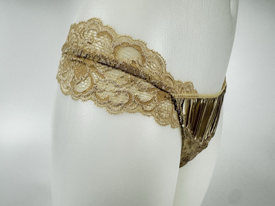 LA PERLA Dessous - Spitzen-Brazil-String in Gold - Luxus Lingerie | eBay