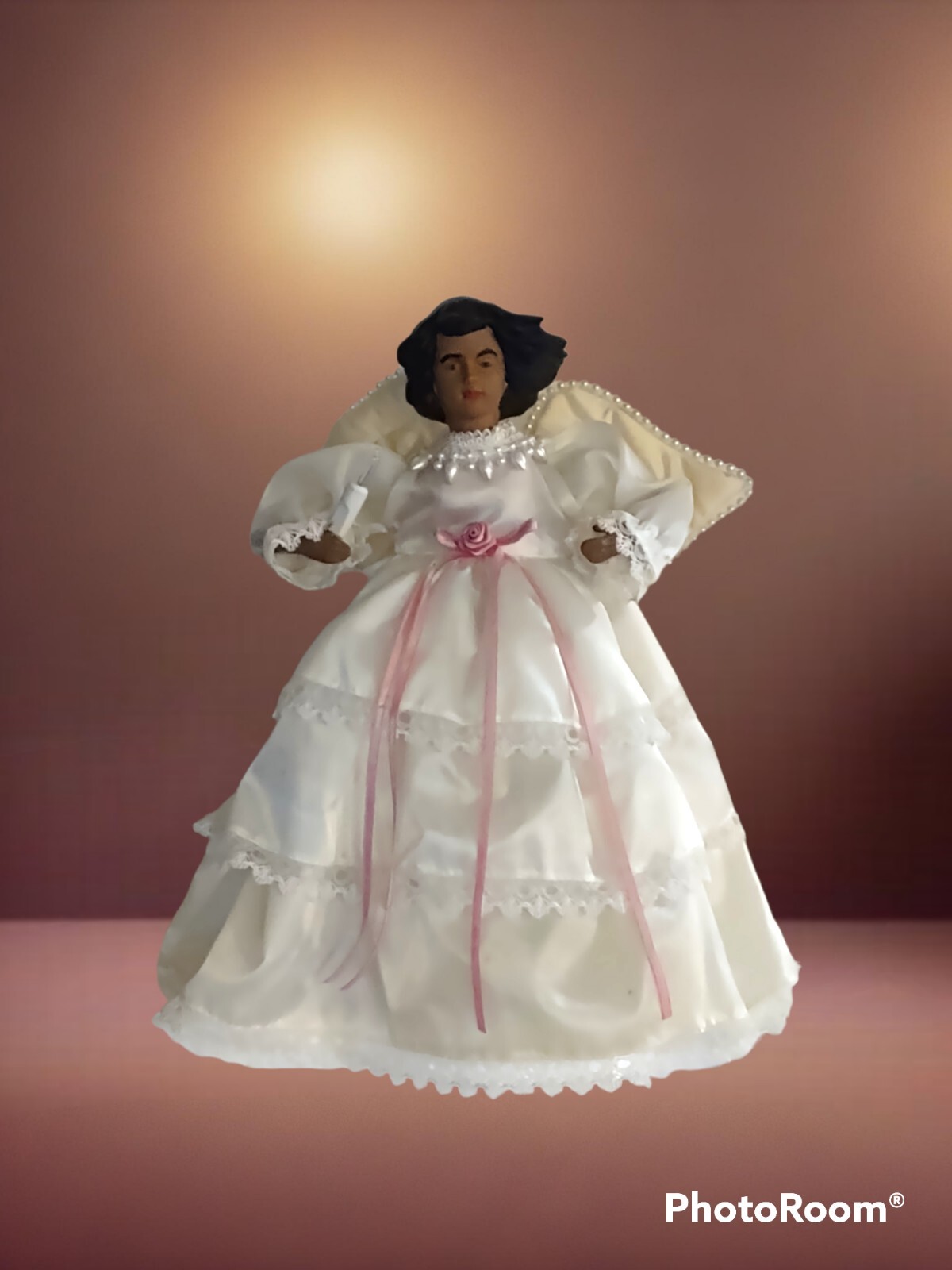 Vintage African American Ethnic Tree Topper Angel Animated Light Motion ...