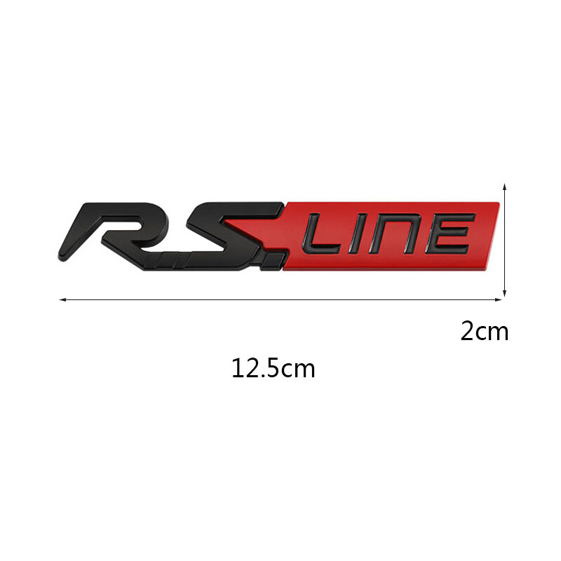 2x Black Red RS Line Emblem Car Fender Trim Badge for Renault Clio ...