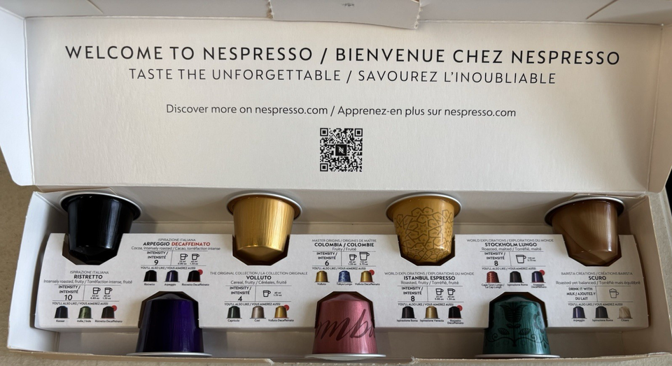 Nespresso Original Line Welcome Variety Pack 98 pods, 7 flavors *LOOSE ...