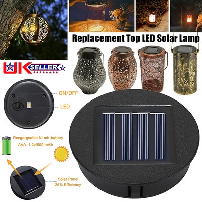 1-4x Solar Lights Replacement Top with LED Bulbs Solar Panel Lantern ...