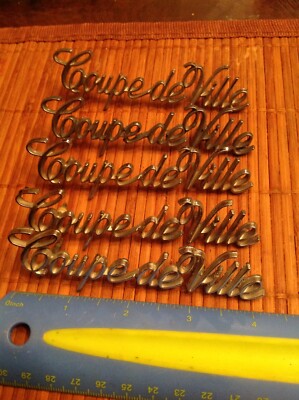 Cadillac Coupe DeVille Quarter Panel Emblem Script Ornament | Silver ...