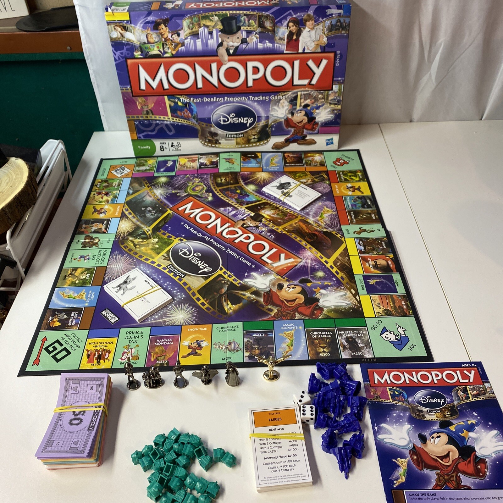 Monopoly Disney Edition Board Game 2009 - Gold Tinkerbell Missing 1 ...