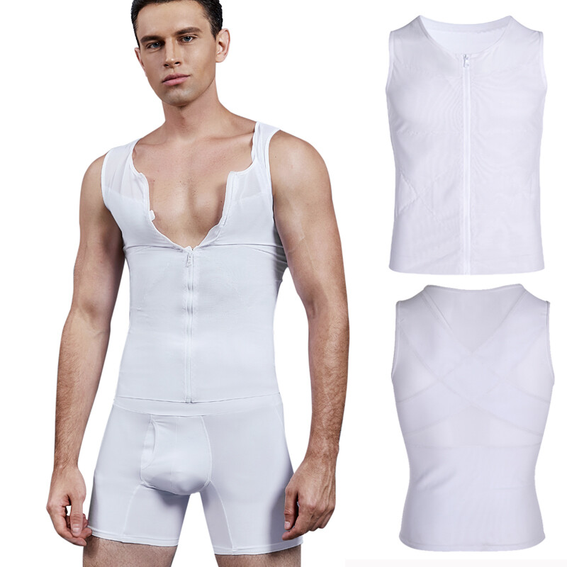 Men's Slimming Body Slim Shaper Underwear Corset Compression Vest/shirt ...