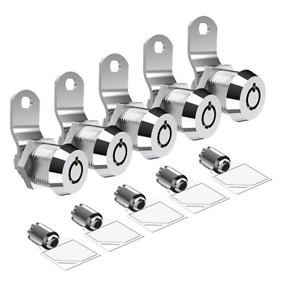 5x 5/8" Arcade Locks Cash Door Tool Box Tubular Cam Lock Cabinet Door ...
