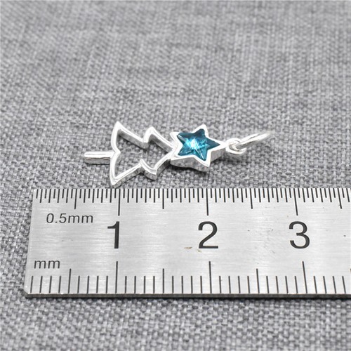 2pcs of 925 Sterling Silver Star Christmas Tree Charms Pendants with ...