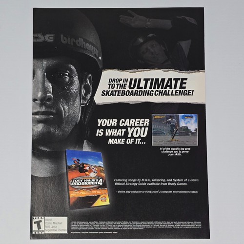 Tony Hawk's Pro Skater 4 PS2 Xbox GameCube Ultimate Print Ad/Poster ...