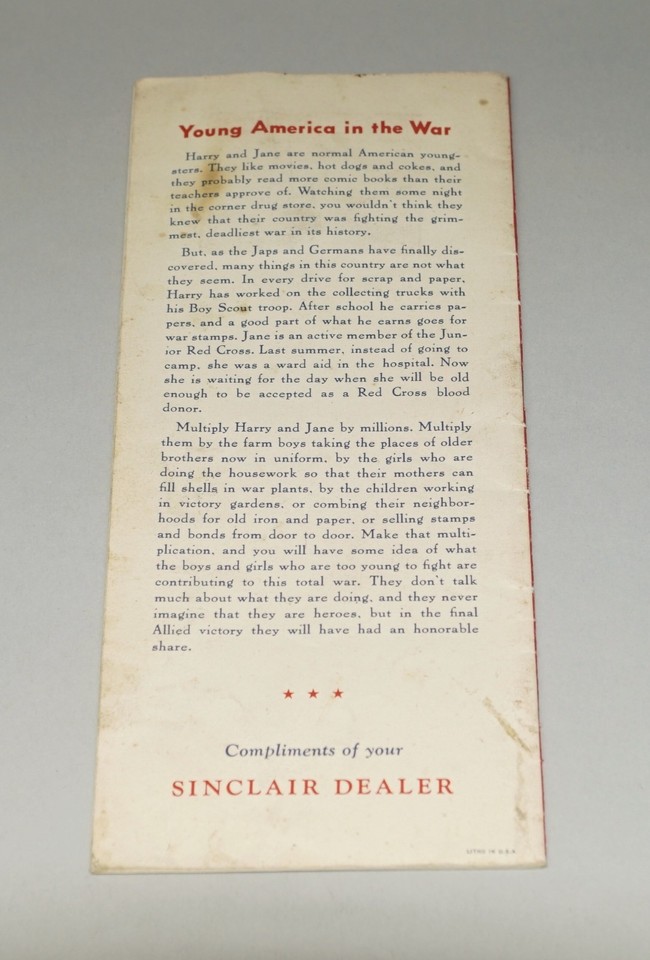 CIRCA 1944 SINCLAIR PREMIUM SKY HEROES STAMP ALBUM COMPLETE SET IN ...