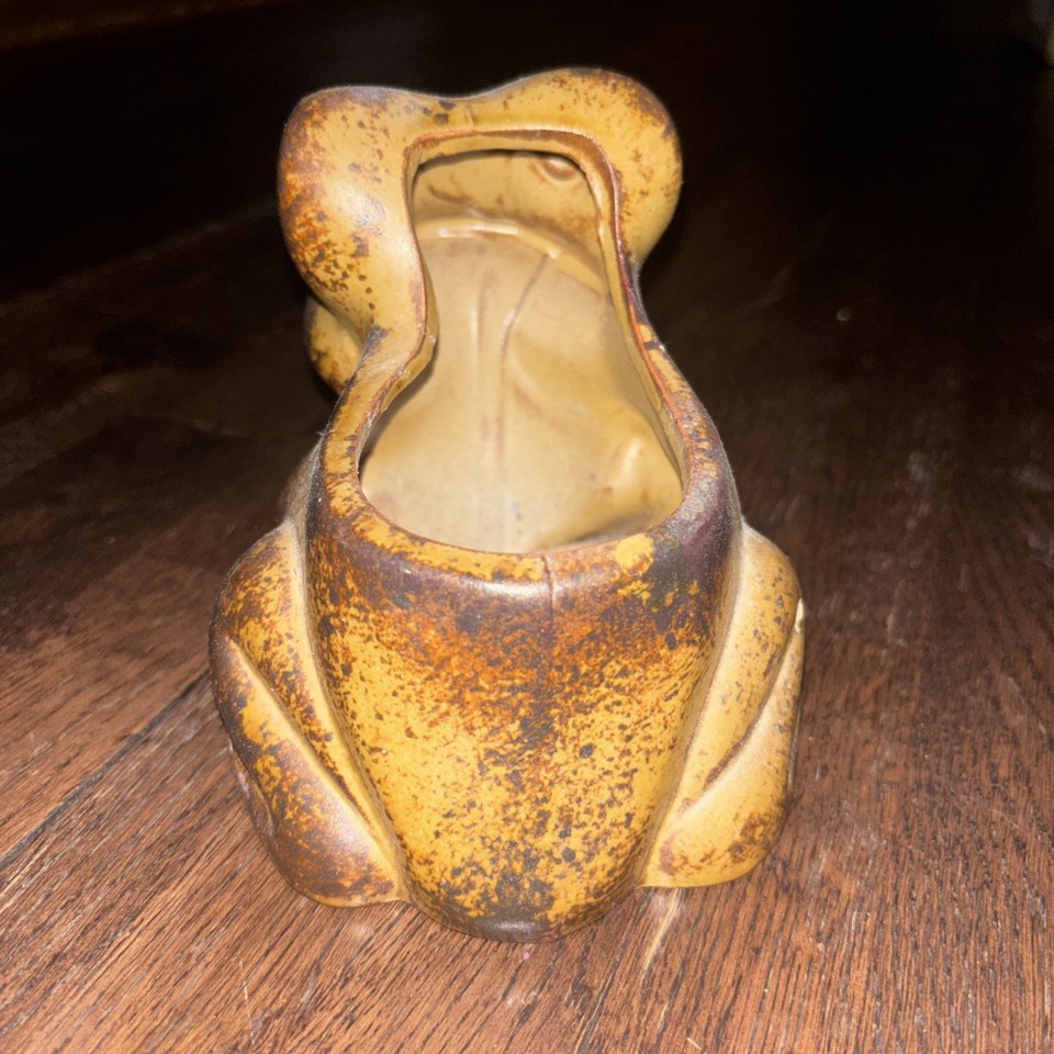 Vintage Small Ceramic frog ornamental planter with mottled glaze | eBay UK