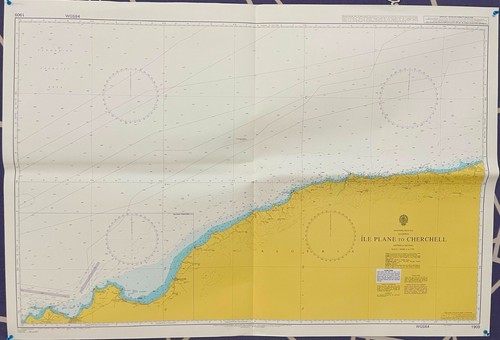 Admiralty 1909 MEDITERRANEAN SEA ALGERIA ILE PLANE TO CHERCHELL CHART ...