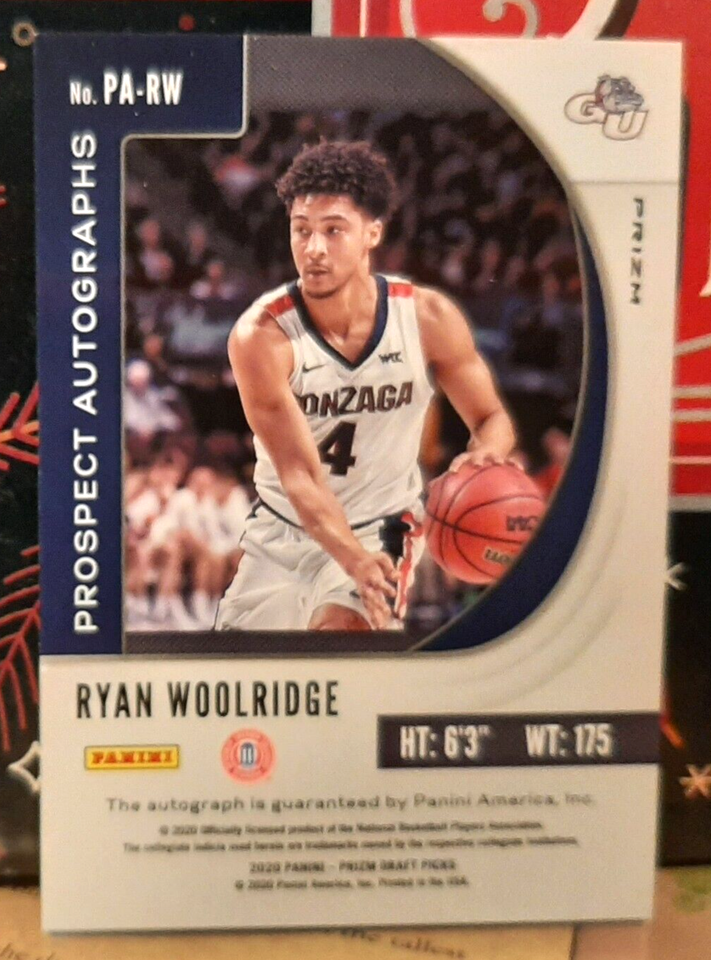 RYAN WOOLRIDGE RED ICE AUTO ~ 2020-21 PANINI PRIZM DRAFT PICKS #PA-RW ...