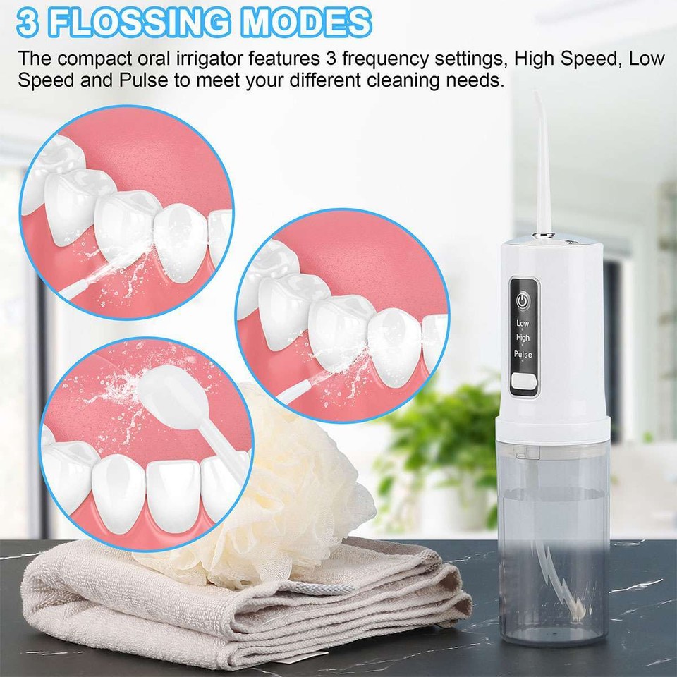 Cordless Water Flosser Dental Oral Irrigator Teeth Cleaner Floss Travel ...
