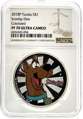 2018 TUVALU SCOOBY-DOO SILVER PROOF $1 1oz COIN NGC PF 70 Ultra Cameo ...