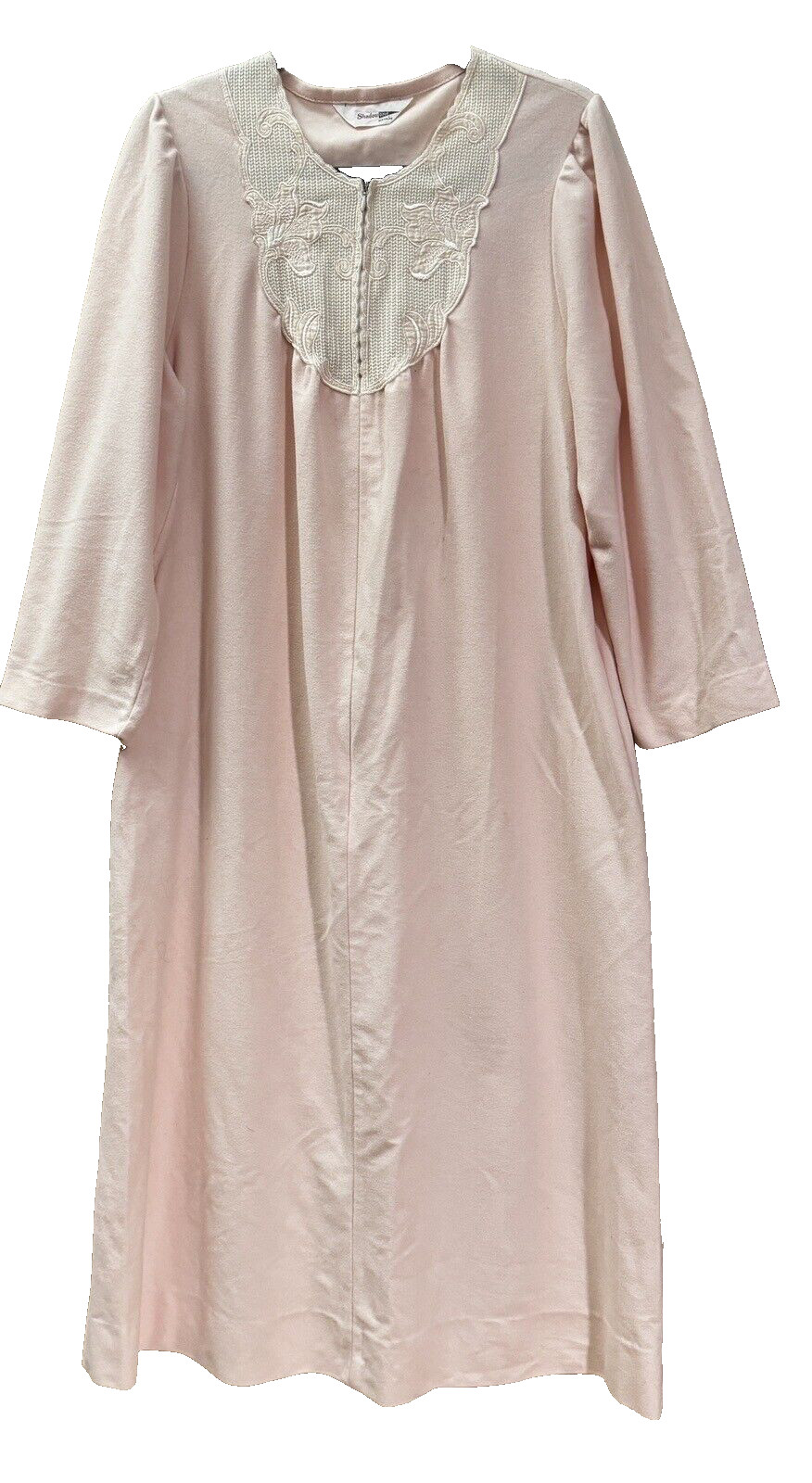 Shadowline Vintage Velour Pink Rose Robe House Coat L… - Gem