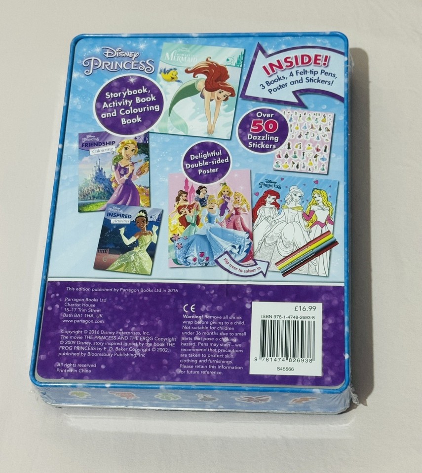 Disney Princess Storybook,Colouring Box, Activity Box, Over 50 Stickers ...