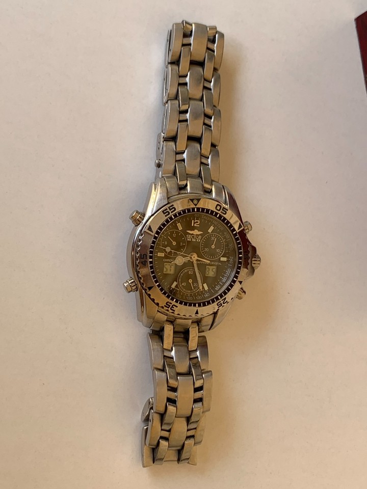 Authentic Sector 650 No Limits Chronograph Watch SS Black Dial Swiss ...