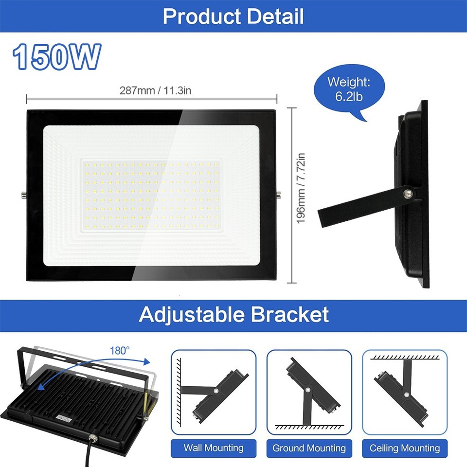 10W-500W Watt LED Floodlight Security Outdoor Garden Lights With PIR ...