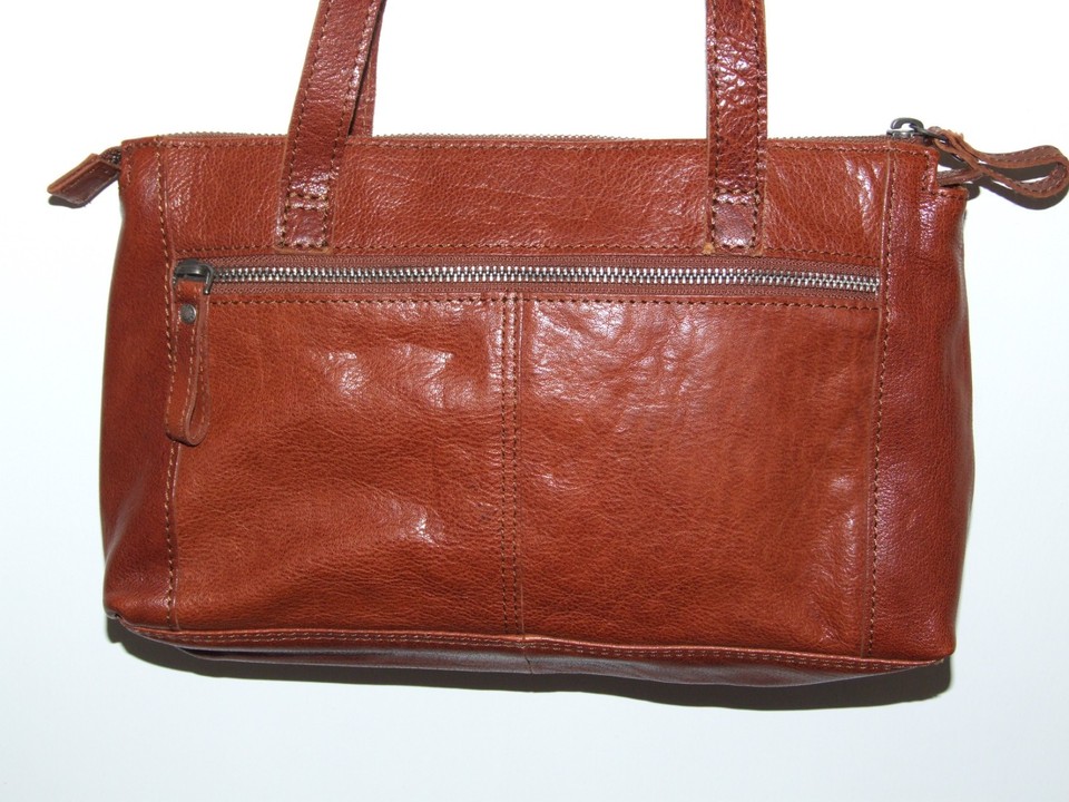 NWT Spikes and Sparrow Medium Leather Shoulder Bag Handbag Cognac Brown ...