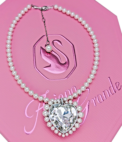 NEW 100% Authentic Ariana Grande x SWAROVSKI White Pearl Heart Necklace ...